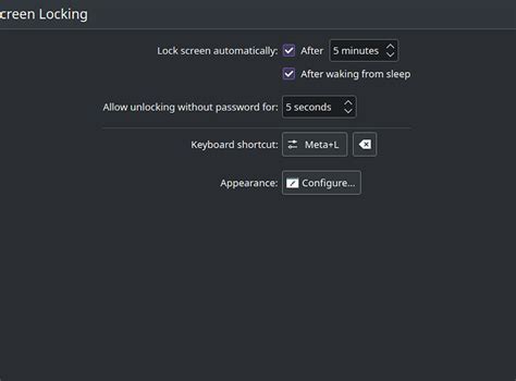 Screen Lock Without Taking Settings Applications EndeavourOS