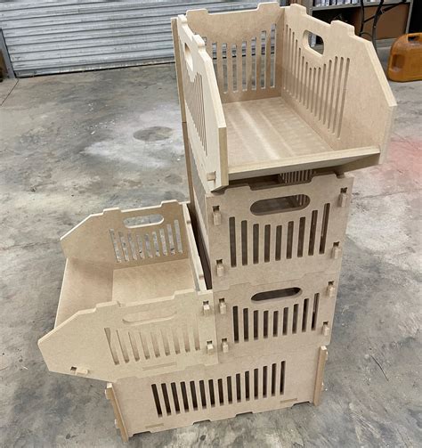 Stackable Storage Crate Box Version CNC Router Files DIY Stacking Wood Crates Modular