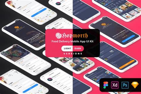 Restaurant Mobile App Ui Kit Light And Dark 160 Screens Figma