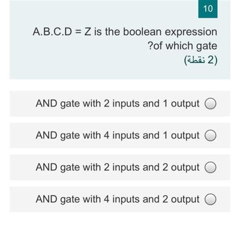 Solved 10 Abcd Z Is The Boolean Expression Of Which