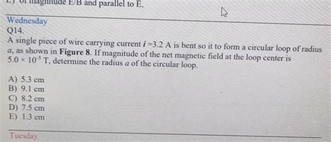Solved Q A Single Piece Of Wire Carrying Current I A Chegg Com