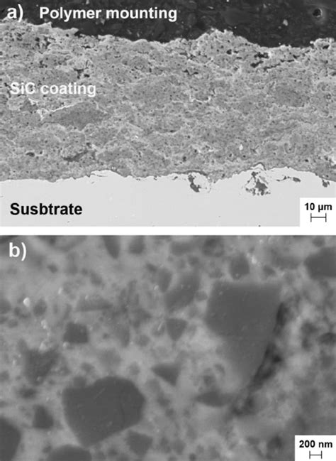 a Cross section of as sprayed SiC coating around 100 μ m in thickness Download Scientific