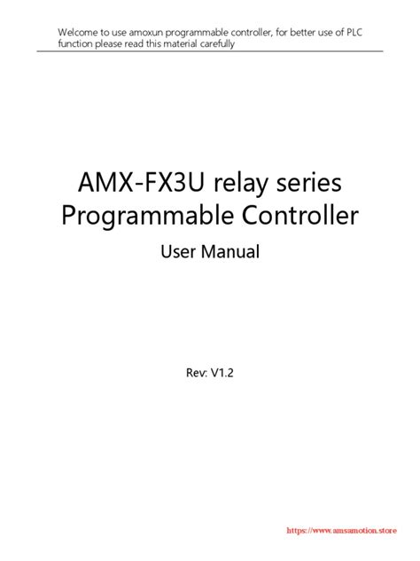 Amx Fx3u V12 Pdf Programmable Logic Controller Power Supply