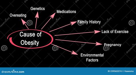 Seven Causes Of Obesity Stock Illustration Illustration Of Medications