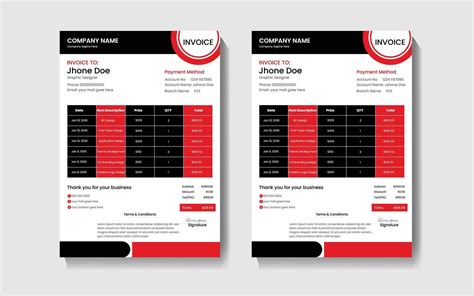 Invoice Design Template 42392218 Vector Art At Vecteezy