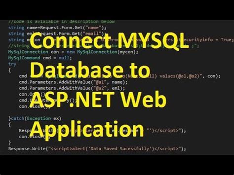 How To Connect MYSQL Database To ASP NET Web Application YouTube