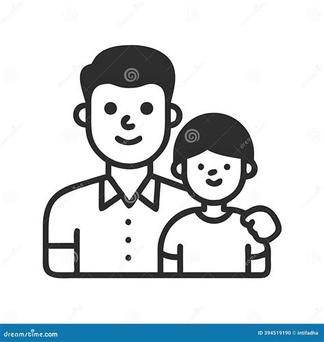 Padre E Hijo Clipart En Blanco Y Negro