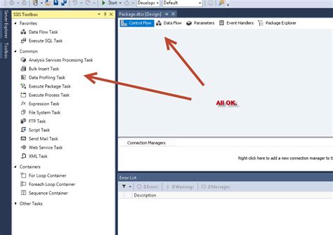 Ssis Data Flow Items And Ssis Contol Flow Items Tab Missing In Visual