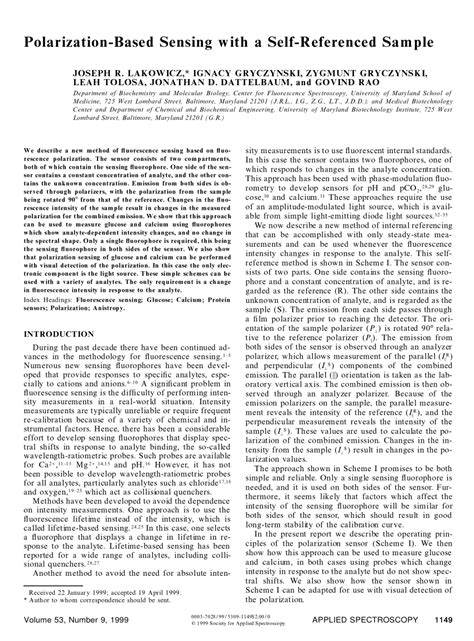 Pdf Polarization Based Sensing With A Self Referenced Sample