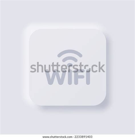 Wireless Internet Connection Icon White Neumorphism Stock Vector Royalty Free 2233891403