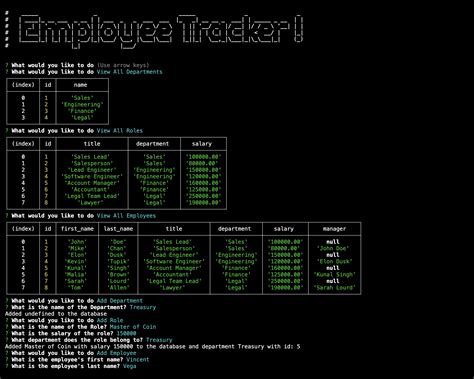 GitHub BillStephens Employee Tracker SQL
