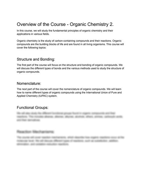 Solution Organic Chemistry Ii Chm 2020 Lecture 1 Overview Of The