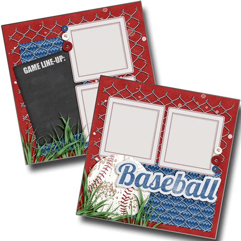 Baseball Scrapbook Layouts Baseball Scrapbook Pages Premade Baseball