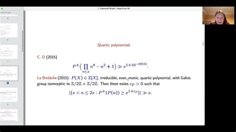 Cécile Dartyge On The Largest Prime Factor Of Quartic Polynomial Values [ ] Ntws 155 Youtube