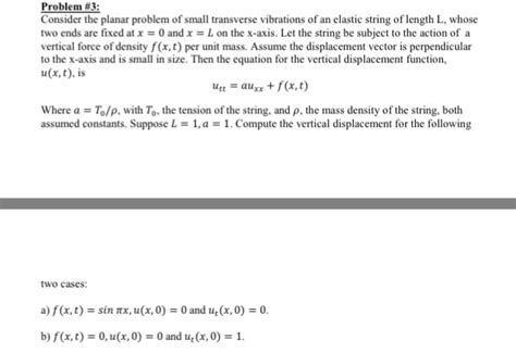 Solved Problem Consider The Planar Problem Of Small Chegg