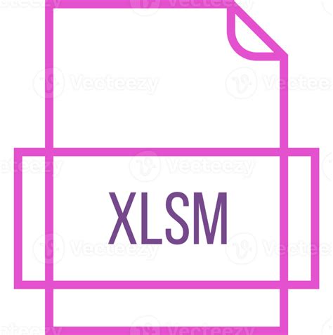 Xlsm File Icon Thick Outline Sharp Corners Design Element 57325838 Png