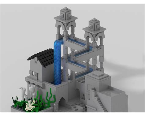 Lego Moc Impossible Waterfall By Alvitvel Rebrickable Build With Lego