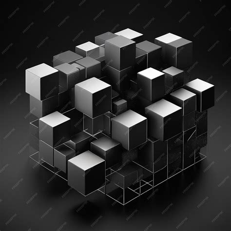 Abstract 3d Rendering Of Geometric Shapes A Composition In Dimensions Premium Ai Generated Image