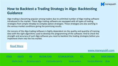 Ppt How To Backtest A Trading Strategy In Algo Backtesting Guidance Powerpoint Presentation