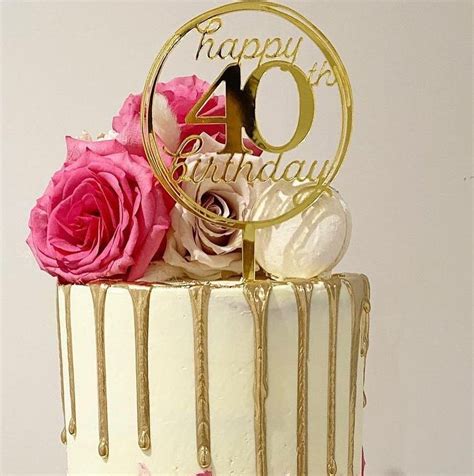 Happy Birthday Round Cake Topper Sparkling Acrylic Cake Decor