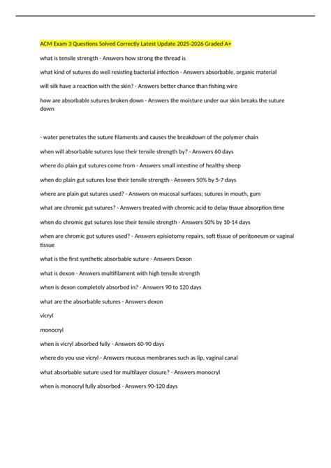 Acm Exam 3 Questions Solved Correctly Latest Update Graded A Acm