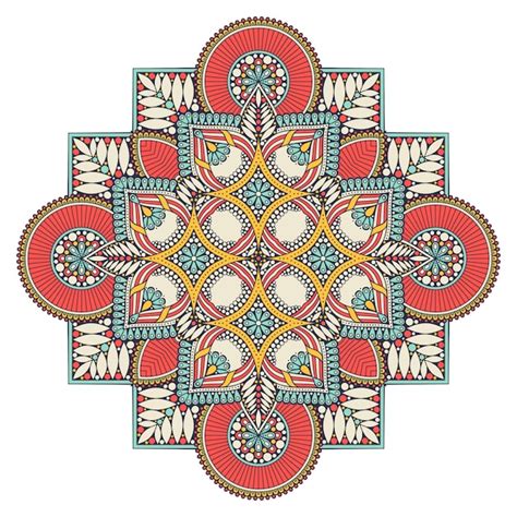 Premium Vector Decorative Geometric Tile Illustration