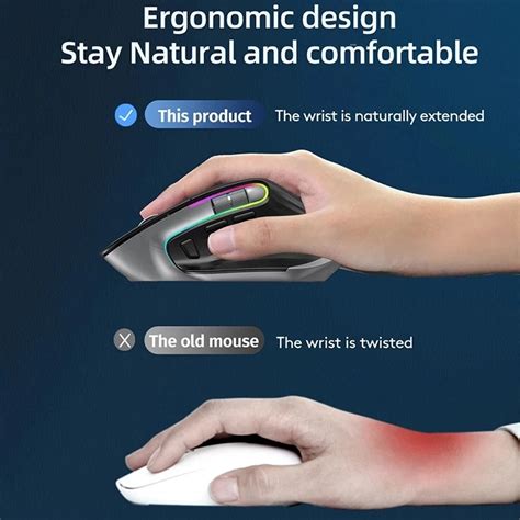 Badu Bg Безжична мишка Kuwfi Bluetooth5 0 2 4ghz двурежимна Usb мишка