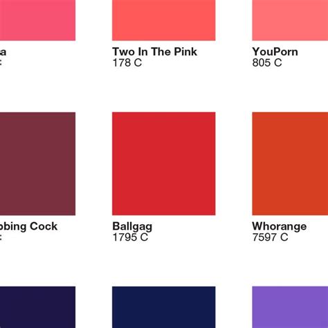 XXX Colour Chart A3 Poster Etsy