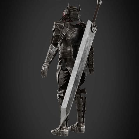 Guts Berserker Full Armor With Dragon Slayer Sword For Cosplay 3d Model
