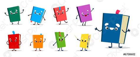 Cartoon Textbook Notebook And Book Characters Stock Vector 6708602 Crushpixel