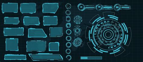 Premium Vector Digital Interface HUD Elements Set Pack User Interface Frame Screens Callouts