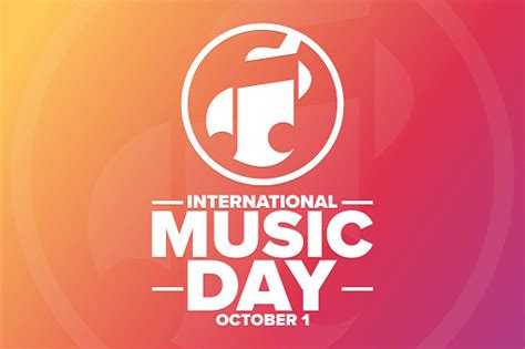 국제 음악의 날 10월 1일 휴일 개념 배경 배너 카드 텍스트 비문이있는 포스터에 대한 템플릿 벡터 Eps10 그림입니다 1에 대한 스톡 벡터 아트 및 기타 이미지 Istock