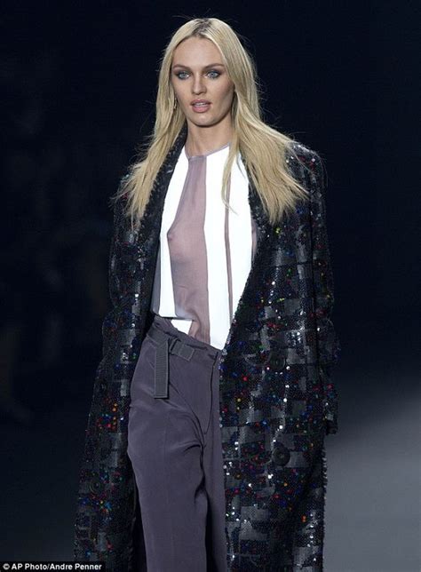 Victorias Secret Angel Candice Swanepoel Suffers Nip Slip During Forum Fashion Show In Brazil