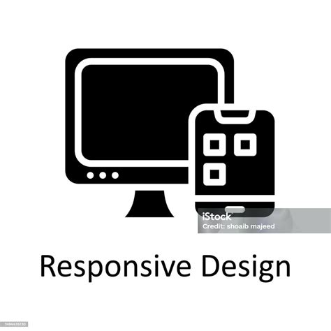 반응형 디자인 벡터 솔리드 아이콘 디자인 그림입니다 흰색 배경에 서 및 웹 기호 Eps 10 파일 Html에 대한 스톡 벡터 아트 및 기타 이미지 Istock