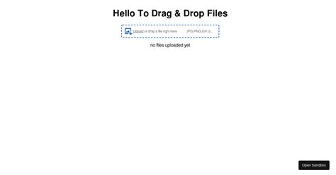 react drag drop files examples codesandbox