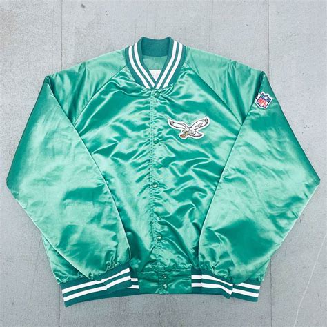 Green Bomber Satin Philadelphia Eagles 1980s Jacket
