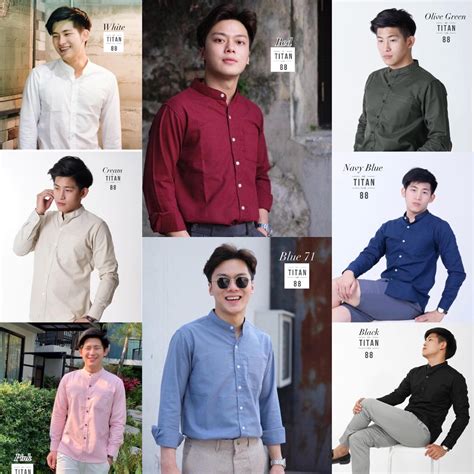 เสื้อเชิ้ตผู้ชายสีแดงเลือดหมู ผ้าoxford มีหลายแบบให้เลือก คอจีนคอปกคอผ่าคอปกกระเป๋าคู่คอจีนเป๋า