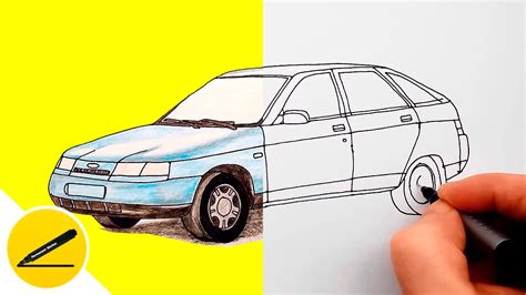 Автомобиль Лада ВАЗ 2112 ★ Как Нарисовать Машину Ладу детям поэтапно Youtube