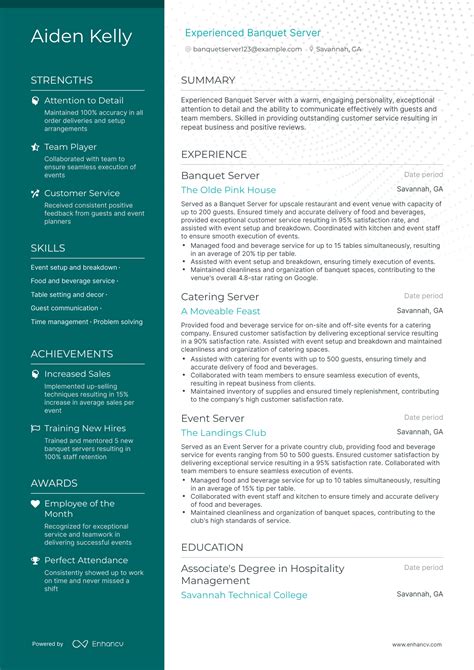 11 Server Resume Examples And Guide For 2024