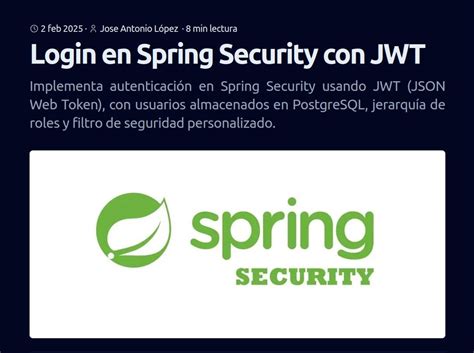 Springboot Springsecurity Java Backend Jose Antonio López Galdeano