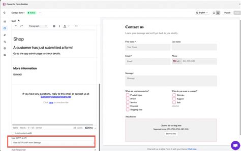 Set Up SMTP In Powerful Form Builder App