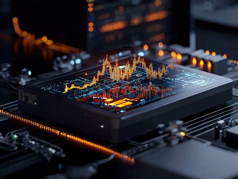 futuristic technology display showcasing dynamic data visualization and
