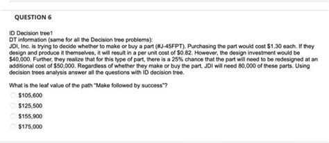Solved Id Decision Tree1 Dt Information Same For All The