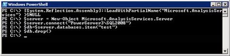 Using Windows Powershell And Amo To Create An Ssas Database Database
