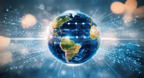 Digital Globe Representing A Global Network And Connectivity On Earth Stock Illustration