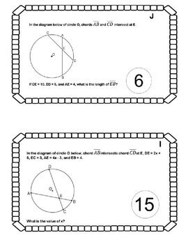 Circle Geometry Questions By Karen DeMaio TPT