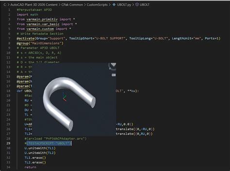 🚀 Sedang Mengembangkan Komponen Custom Pipe Support U Bolt Di Autocad