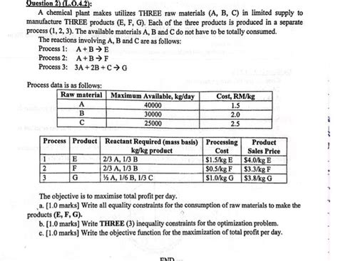 Solved Question L A Chemical Plant Makes Chegg