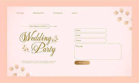 결혼식 방문 페이지 템플릿 무료 벡터