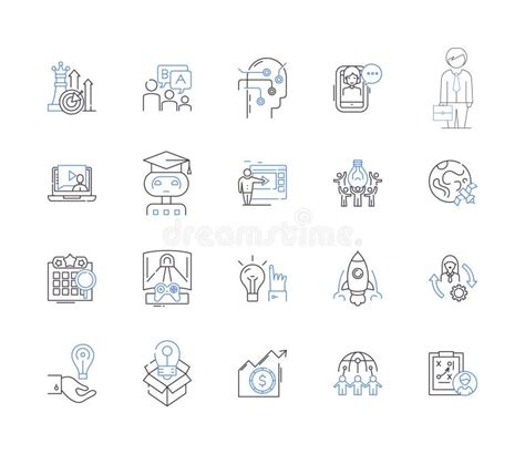 Innovation Technology Outline Icons Collection Innovative Technology